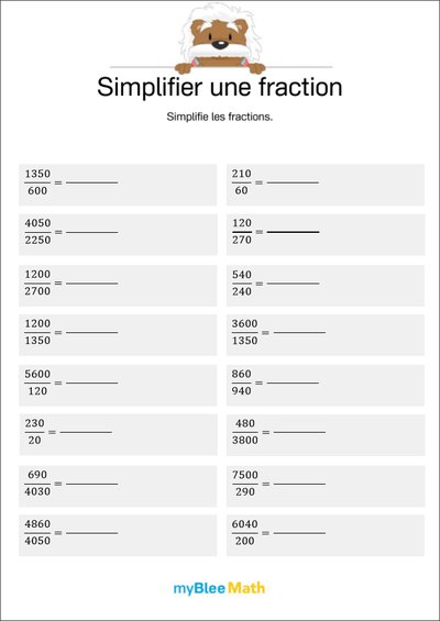 Simplifier une fraction 6 - Simplifier des fractions de grands nombres ...