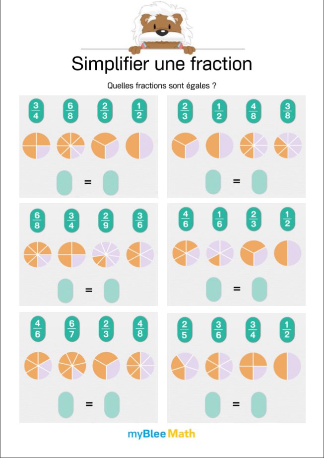 Simplifier une fraction 1 - Quelles fractions sont égales ? par myBlee ...