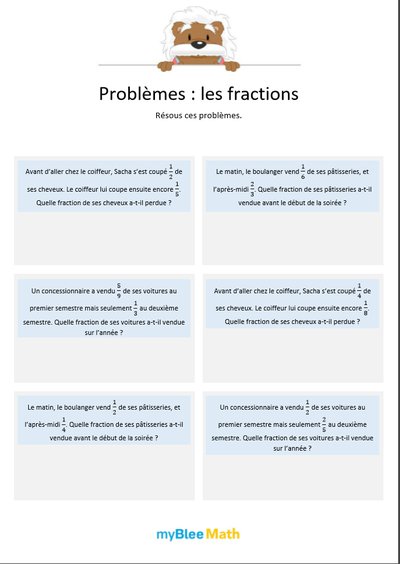 Les fractions 4 - Additions de fractions avec dénominateurs différents ...