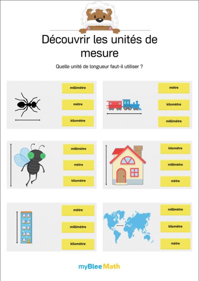 Découvrir les unités de mesure 1 -Choisir la bonne unité de longueur ...