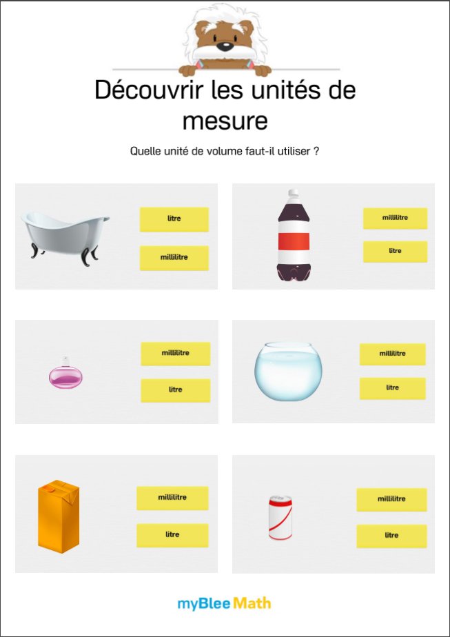 Découvrir les unités de mesure 3 -Choisir la bonne unité de volume par ...