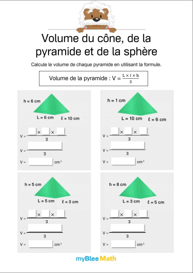 Volume du cône, de la pyramide et de la sphère 2 -Pyramide à base ...