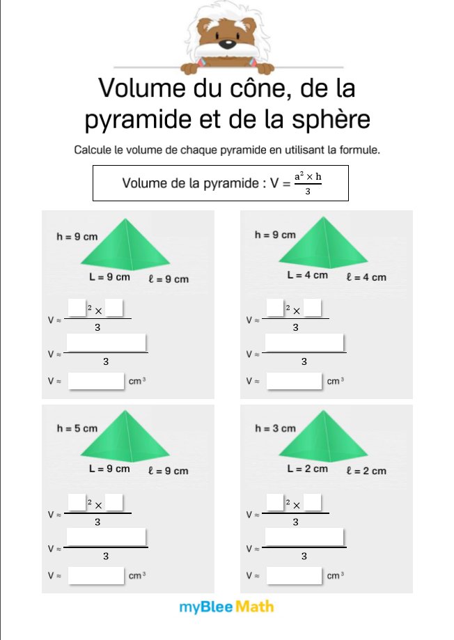 Volume du cône, de la pyramide et de la sphère 3 -Pyramide à base ...