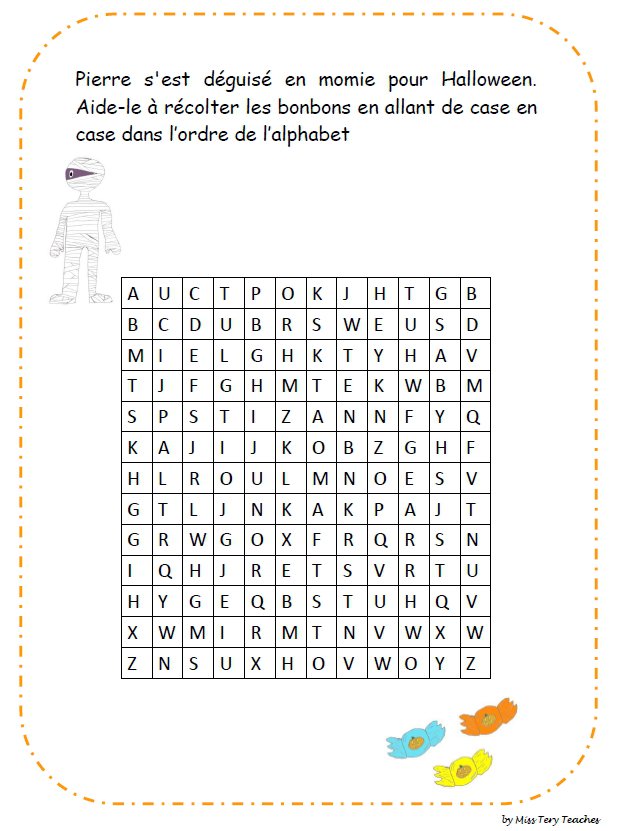 Labyrinthes Alphabet Halloween par Miss Tery Teaches - jenseigne.fr
