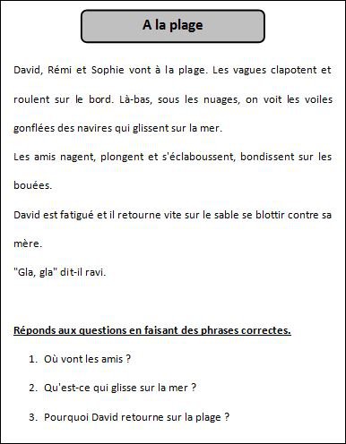 Compréhension de textes courts CE1 par www.ecoledelilai.fr - jenseigne.fr