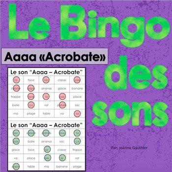 Le Bingo des sons : voyelle simple Aa par Ms Joanne - jenseigne.fr