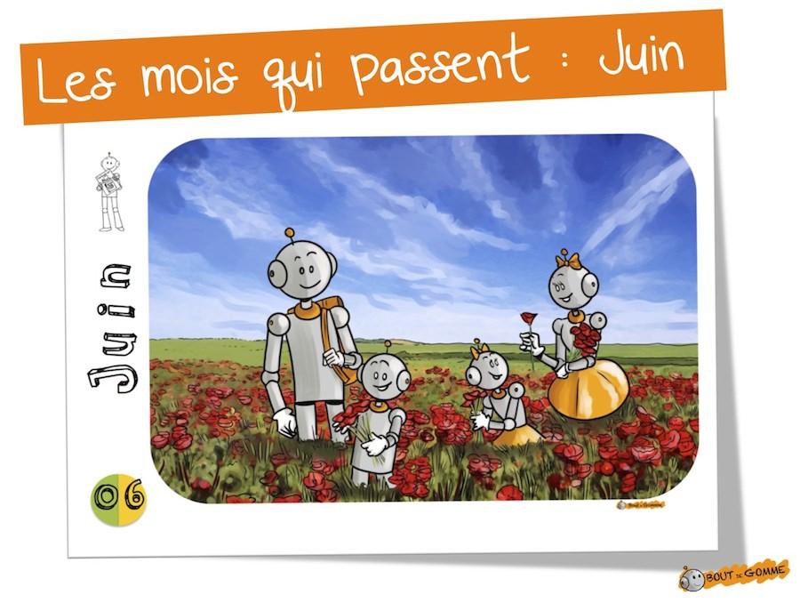 Affichage « couleur » des mois qui passent : Juin par Bout de gomme ...