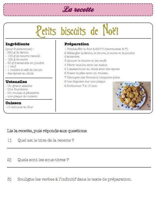 la recette fantastique-ce1 ce2 par La Classe de Bertaga - jenseigne.fr