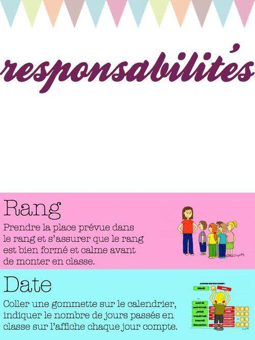 les responsabilités des élèves dans la classe par La Classe de Bertaga ...