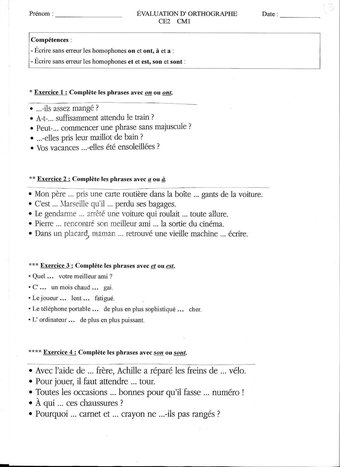 a/à ; ont/on ; est/et ; sont/son par Edumoov - jenseigne.fr