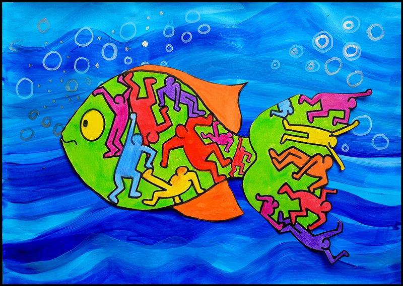 Le poisson keith haring par Le tour de mes idées - jenseigne.fr