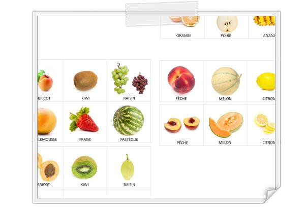 Semaine du goût : Loto des fruits entiers ou coupés par Iticus ...