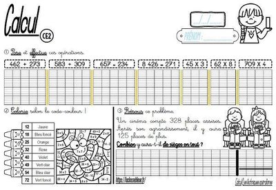 CE2-Calcul-L’addition, la soustraction et la multiplication par La ...
