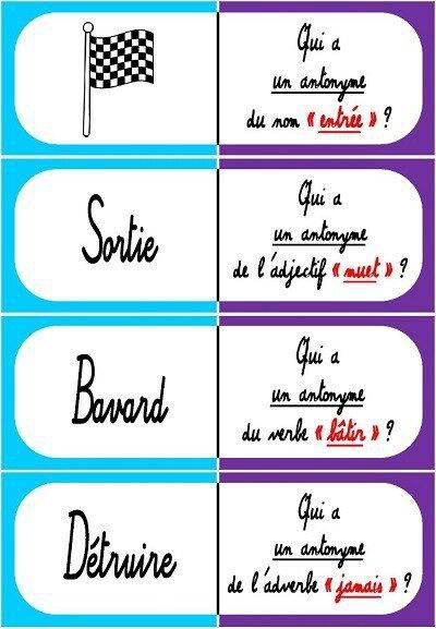 CM-Vocabulaire-Les antonymes-Les jeux de dominos par La classe bleue ...