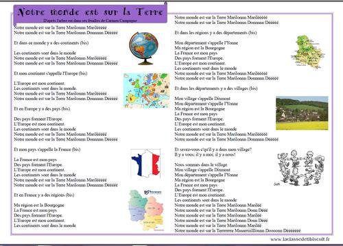 Chanson sur le thème moi dans le monde par La classe de Tibiscuit ...