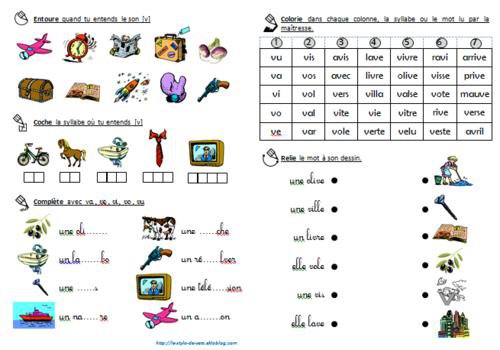 Etude du son [v] - période 2 CP par Le stylo de Vero - jenseigne.fr