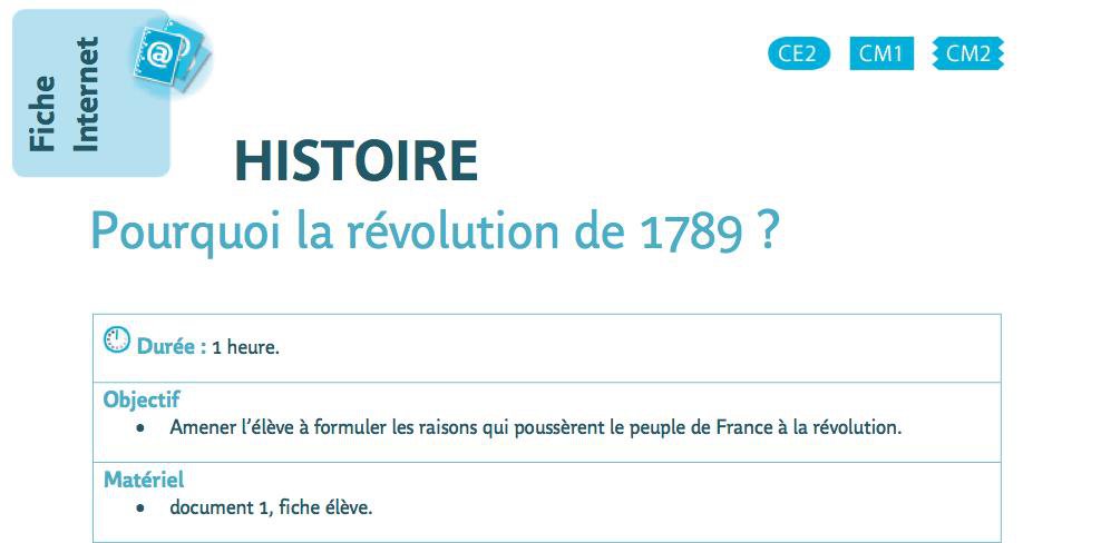 Histoire : pourquoi la révolution de 1789 ? par Lea.fr - jenseigne.fr