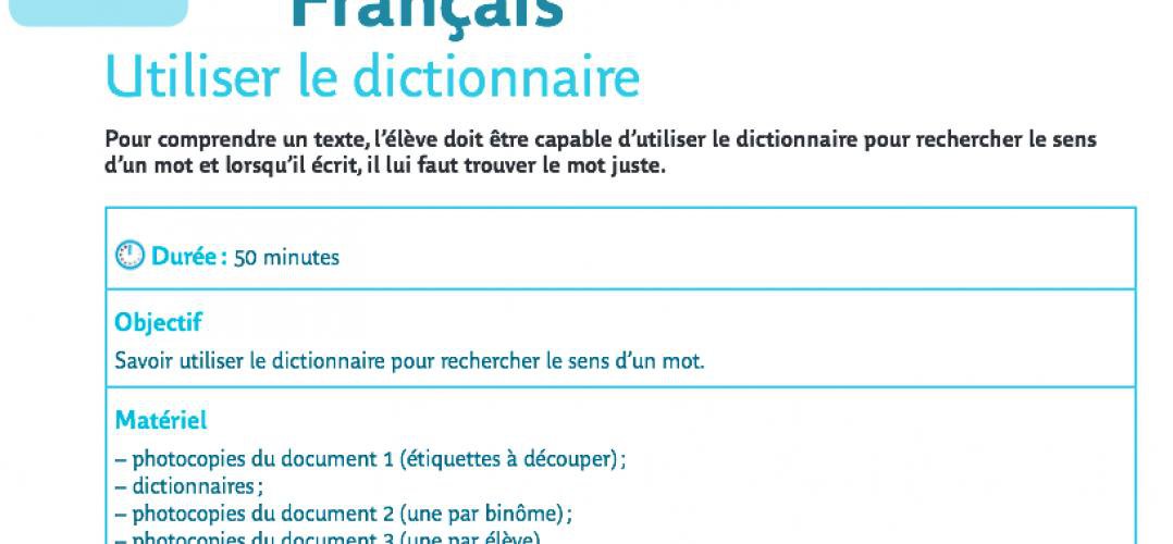 Utiliser le dictionnaire par Lea.fr - jenseigne.fr