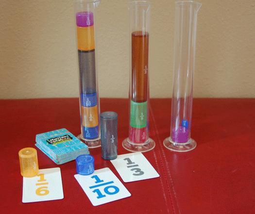 Jeu des fractions en tubes (Fraction formula) par Loustics - jenseigne.fr