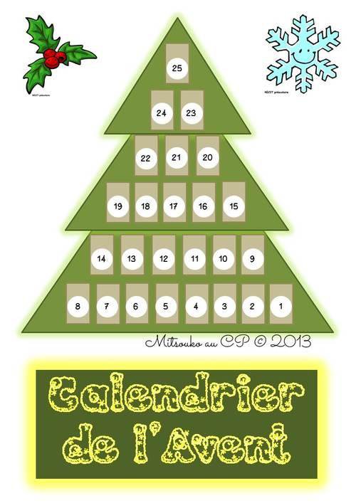 Calendrier de l'Avent à fabriquer par Mitsouko au CP - jenseigne.fr