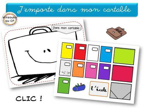 Préparation du cartable par Mitsouko au CP - jenseigne.fr