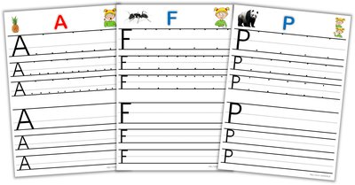 Écriture des lettres capitales – Fiches d’entrainement par Mysticlolly ...