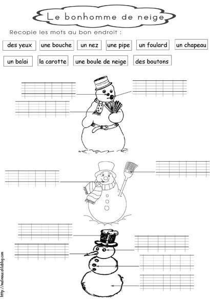 Lecture, écriture autour du bonhomme de neige par Les outils de ...