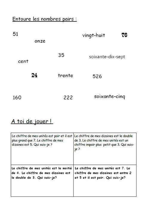 Les nombres pairs... un jeu d'enfant! par Les outils de Malinous ...