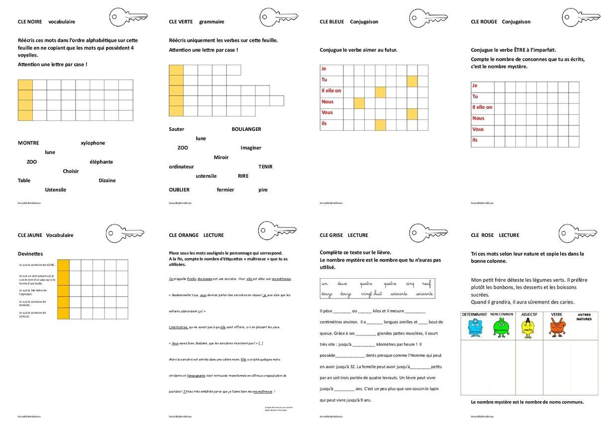 Escape game en Français CE2 par Les outils de Malinous - jenseigne.fr