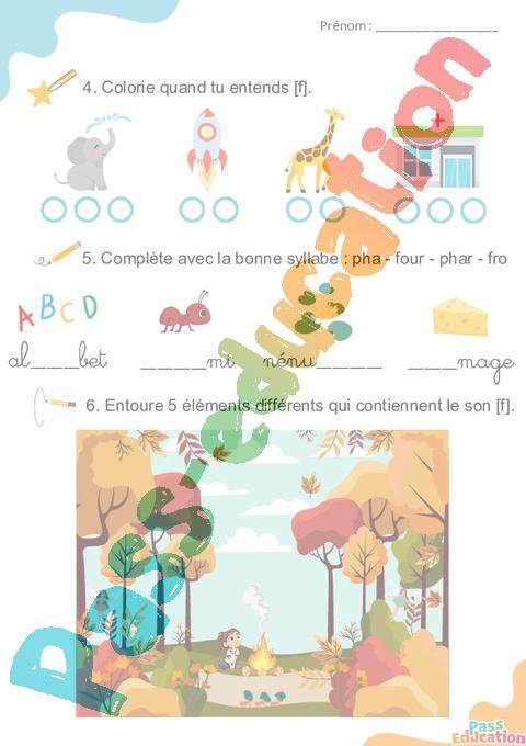 Le son [f] f ph – GS – CP – CE1 – Phonologie – Lecture – Le carrousel ...