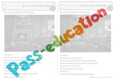Noël – Je lis un texte, une image – Ce1 – Exercices de lecture – Cycle ...