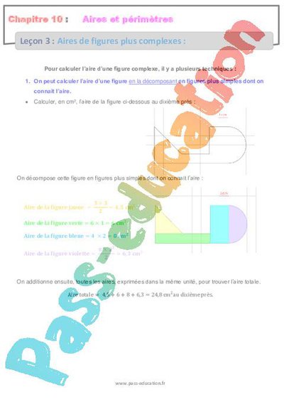 Aires de figures plus complexes – 5ème – Séquence complète – PDF à ...