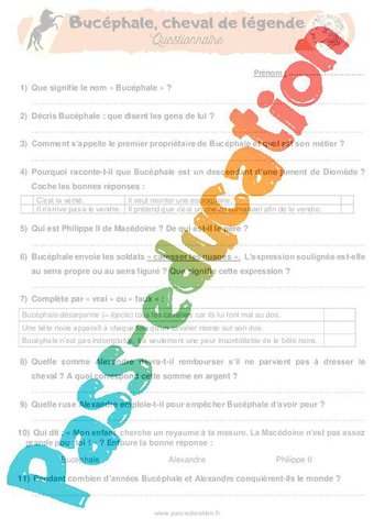 Bucéphale, cheval de légende – Cm1 – Cm2 – Récit – Lecture – Cycle 3 ...