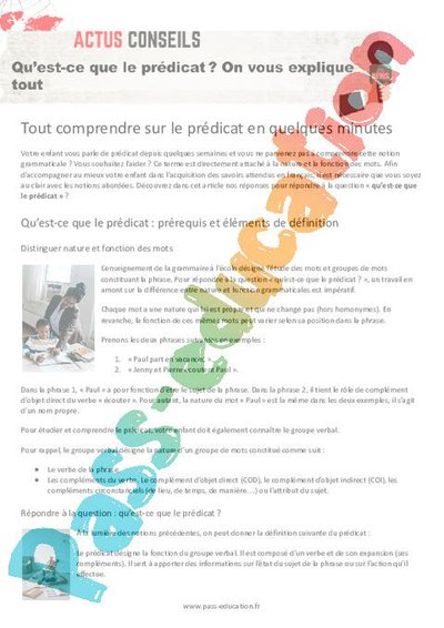 Qu’est-ce que le prédicat ? On vous explique tout par Pass-education.fr ...