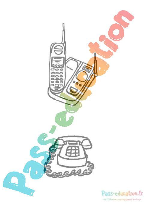 Coloriage gratuit : Téléphone – PDF à imprimer par Pass-education.fr ...