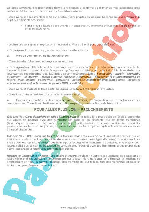 Agir, se cultiver et se divertir en ville en France – Cm1 – Séquence + vidéo – Miss Boussole ...