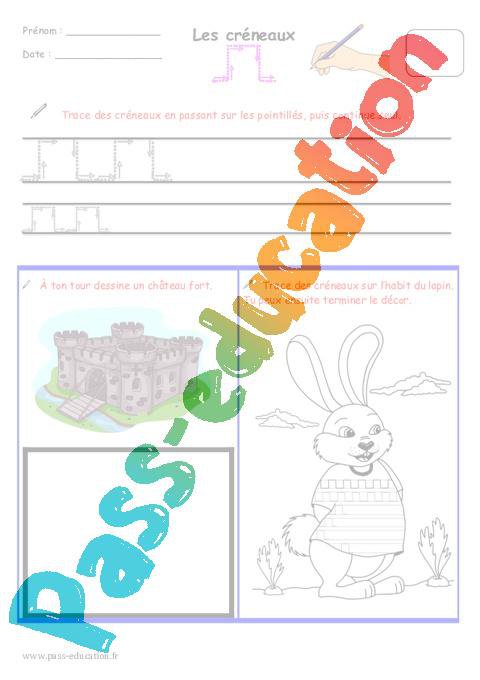 Créneaux – Fichier graphisme – Maternelle – PDF à imprimer par Pass ...