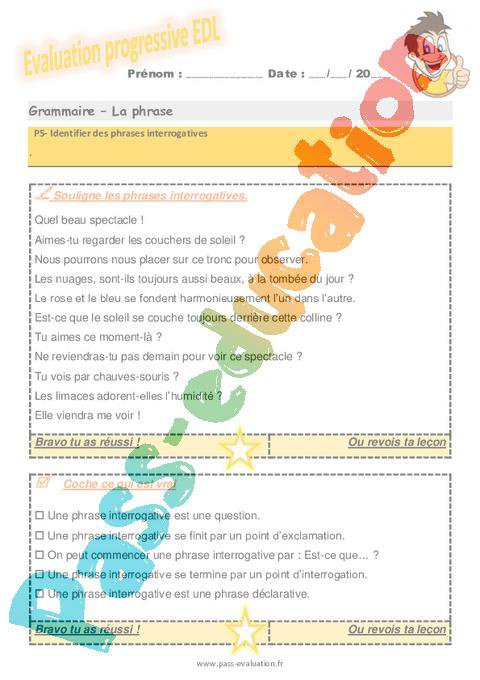 Identifier des phrases interrogatives – Evaluation progressive au CM1 ...