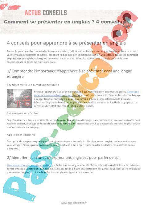 Comment se présenter en anglais ? 4 conseils par Pass-education.fr ...