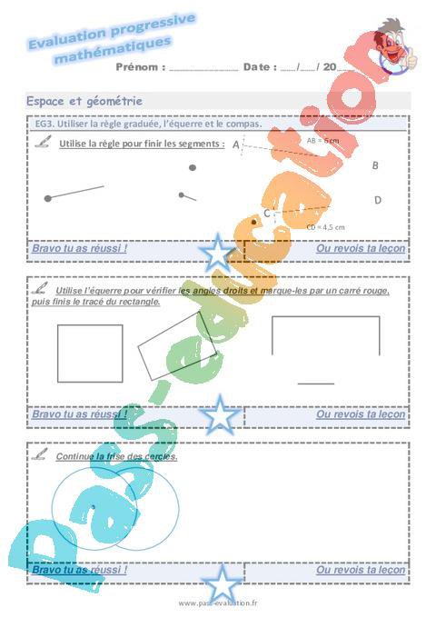 Utiliser la règle graduée, l’équerre et le compas au Ce2 – Evaluation ...