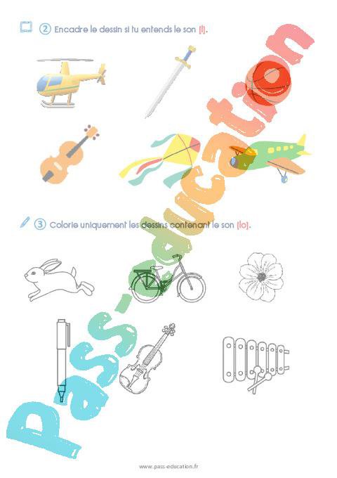 Le son [l] – GS – Phonologie – Exercices – Cycle 1 – PDF à imprimer par ...