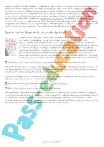 Apprentissage de la lecture CP : les étapes par Pass-education.fr ...