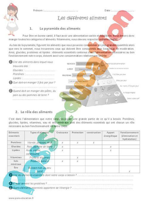 Classer Les Aliments Exercices Ce2 Cm1 Cm2