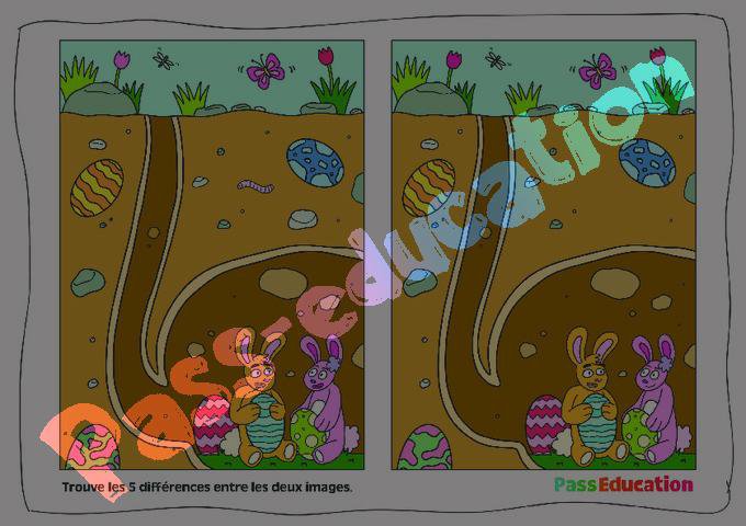 Pâques – PS – MS – GS – Jeu des 5 différences – Maternelle – PDF à ...