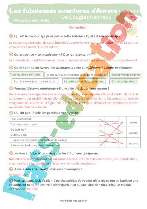 Les fabuleuses aventures d’Aurore (extrait) de Douglas Kennedy – Cm1 ...