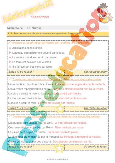 Transformer une phrase active en phrase passive et inversement au Cm2 ... Transformer une phrase active en phrase passive et inversement au Cm2 ...