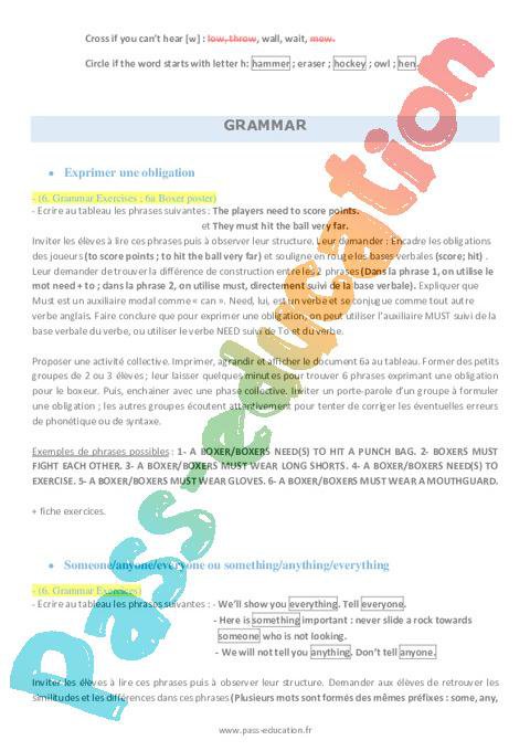 Sport spirit – 6ème – 5ème – Anglais – Séquence complète – PDF à imprimer par Pass-education.fr ...