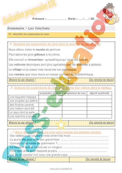 Evaluation progressive pour le Cm2 sur comment identifier les ...