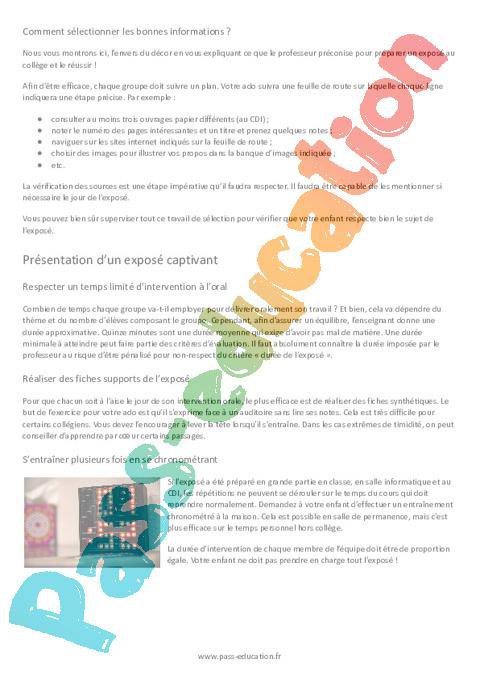 Comment préparer un exposé au collège ? par Pass-education.fr ...
