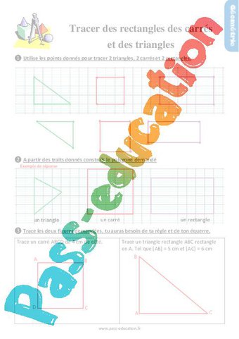 Tracer des rectangles, des carrés et des triangles au Ce1 – Exercices ...